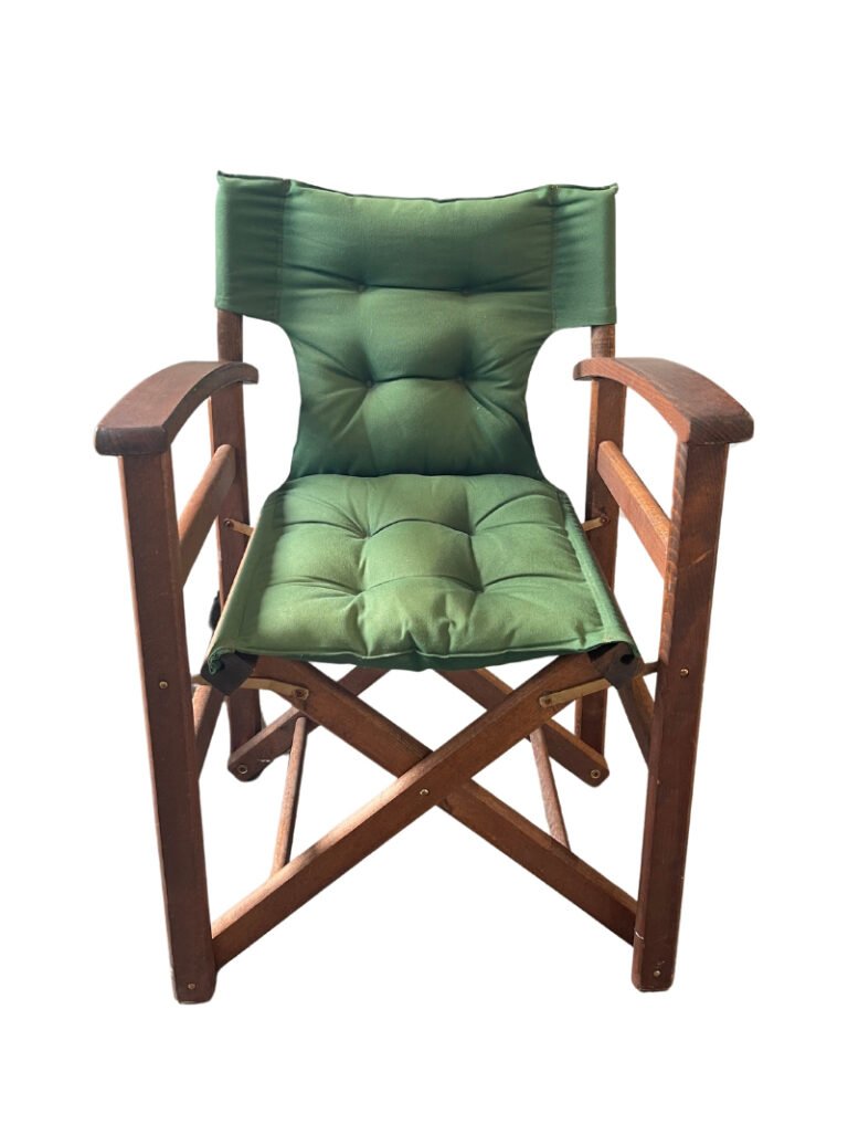 Πρασινη Ξυλινη Πολυθρονα σκηνοθετη με ενισχυση στο υσματα 57*52*85Υ ...