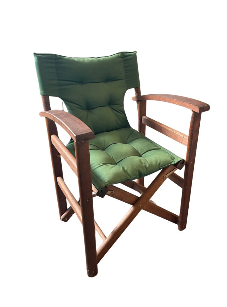 Πρασινη Ξυλινη Πολυθρονα σκηνοθετη με ενισχυση στο υσματα 57*52*85Υ ...